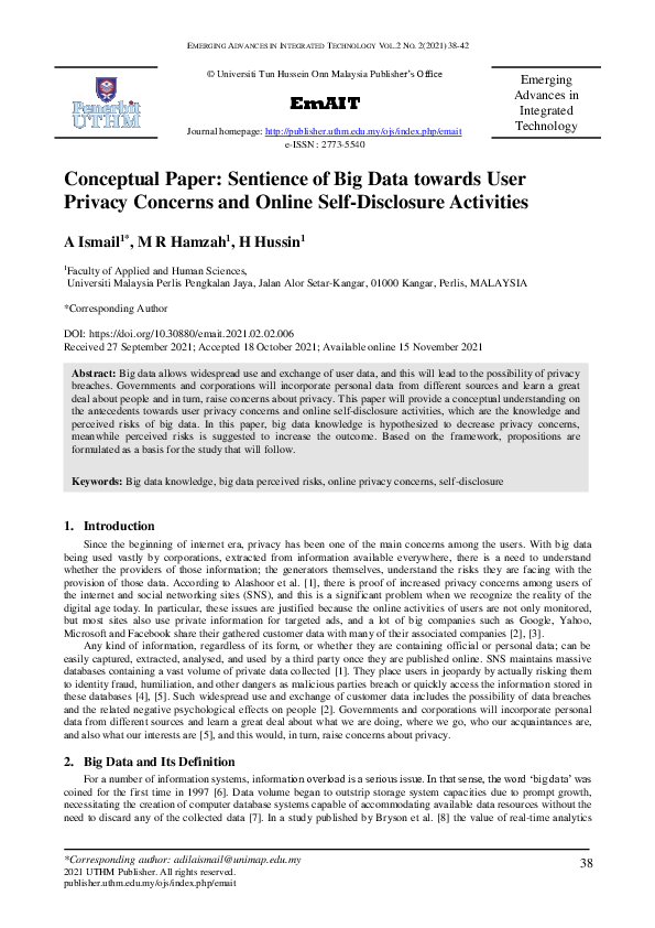 (PDF) Conceptual Paper: Sentience of Big Data towards User Privacy ...
