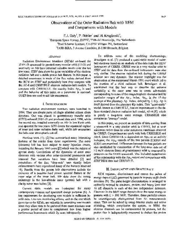 (PDF) Observations of the outer radiation belt with REM and comparisons ...