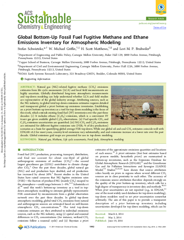 (PDF) Global Bottom-Up Fossil Fuel Fugitive Methane and Ethane ...