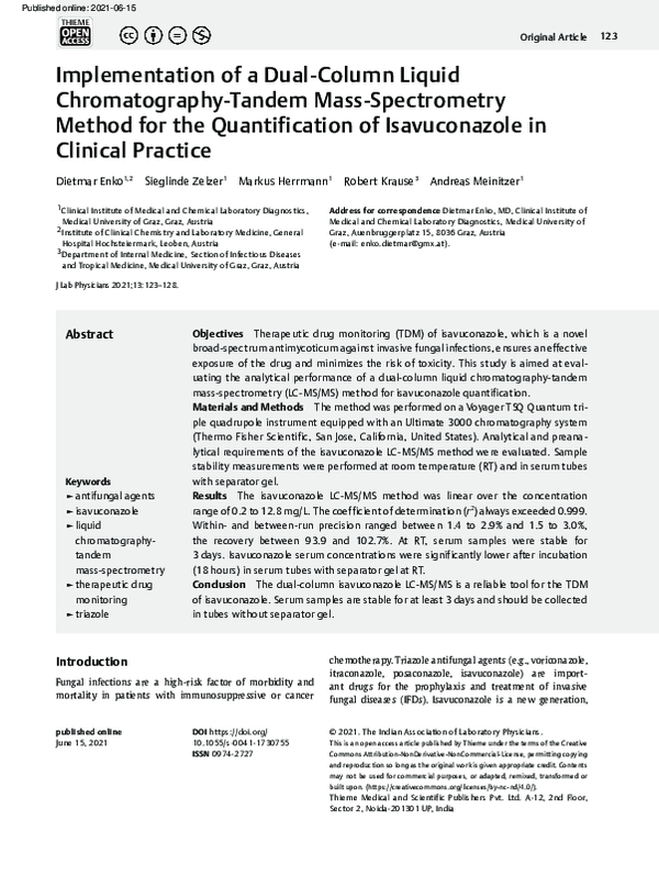 (PDF) Implementation of a Dual-Column Liquid Chromatography-Tandem Mass-Spectrometry Method for ...
