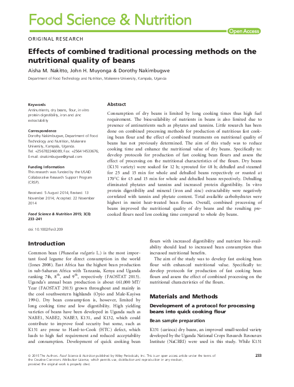 (PDF) Effects of combined traditional processing methods on the ...