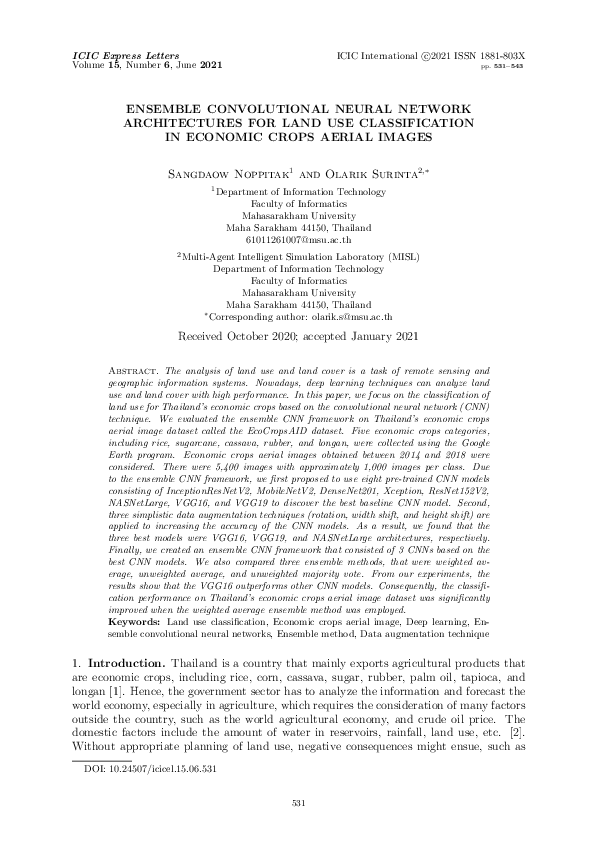 Pdf Ensemble Convolutional Neural Network Architectures For Land Use Classification In