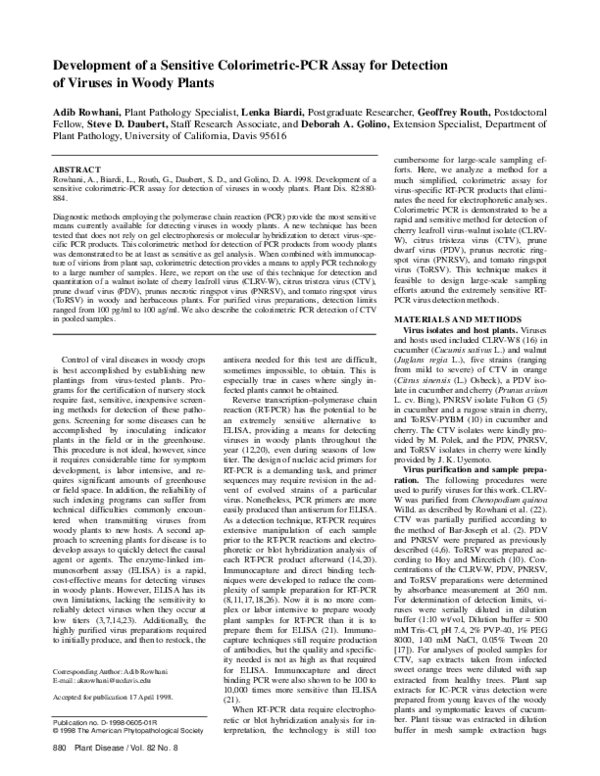 (PDF) Development of a Sensitive Colorimetric-PCR Assay for Detection ...