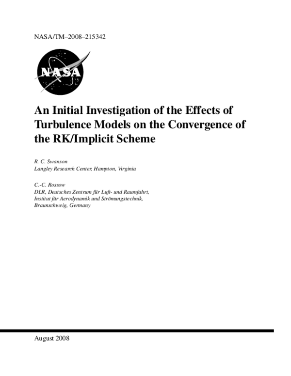 (PDF) An Initial Investigation of the Effects of Turbulence Models on ...