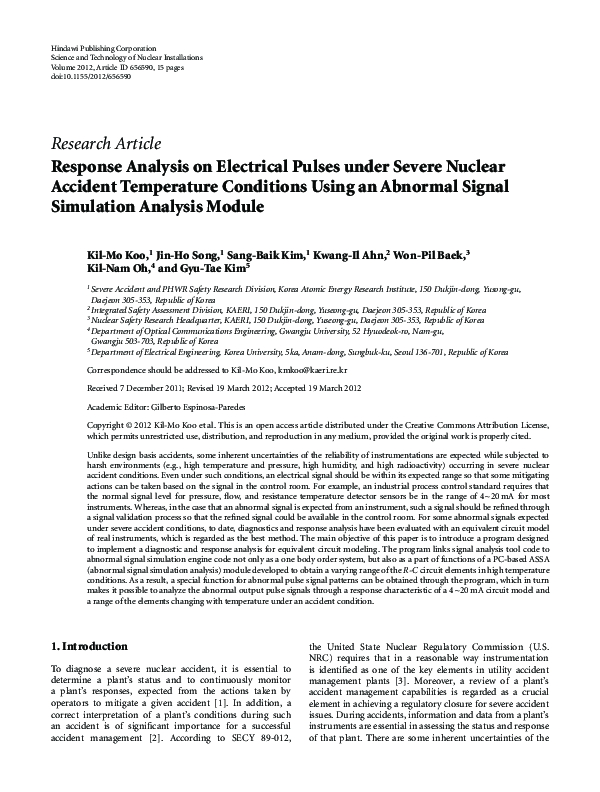 (PDF) Response Analysis on Electrical Pulses under Severe Nuclear Accident Temperature ...
