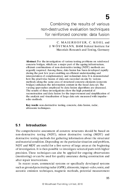 Pdf Non Destructive Evaluation Of Reinforced Concrete Structures