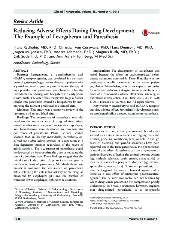 (PDF) Reducing Adverse Effects During Drug Development: The Example of ...