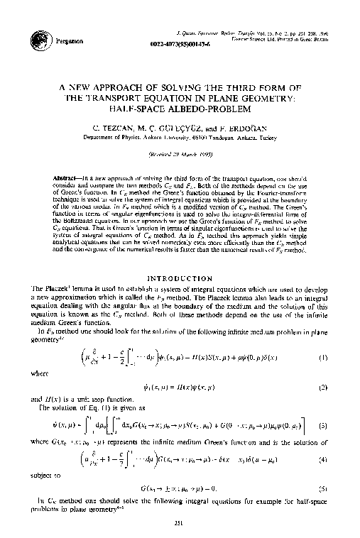 (PDF) A new approach of solving the third form of the transport ...