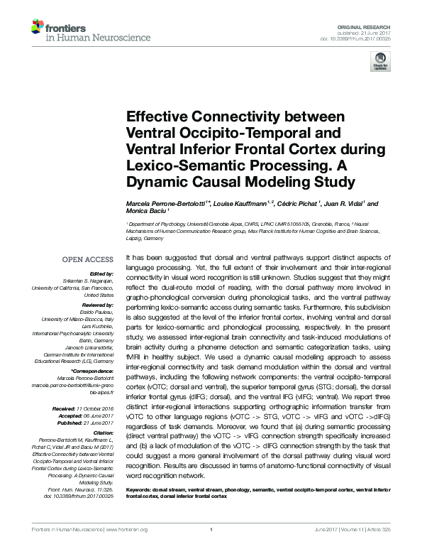 (PDF) Effective Connectivity between Ventral Occipito-Temporal and ...