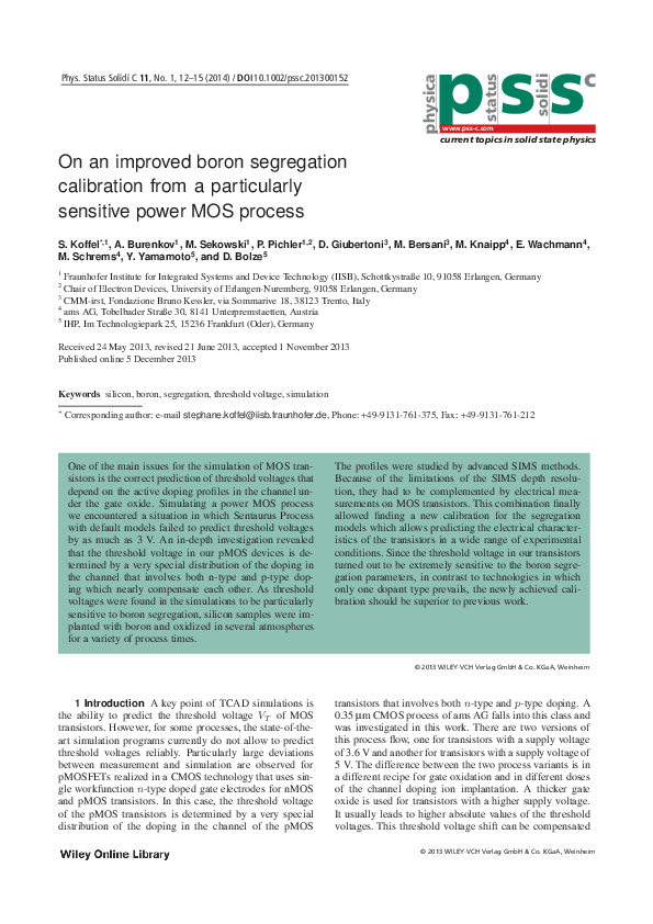 (PDF) On an improved boron segregation calibration from a particularly ...