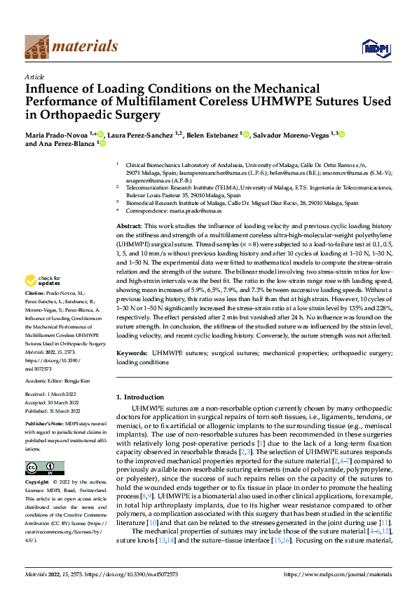 (PDF) Influence of Loading Conditions on the Mechanical Performance of ...