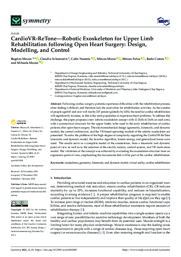 (PDF) CardioVR-ReTone—Robotic Exoskeleton for Upper Limb Rehabilitation ...