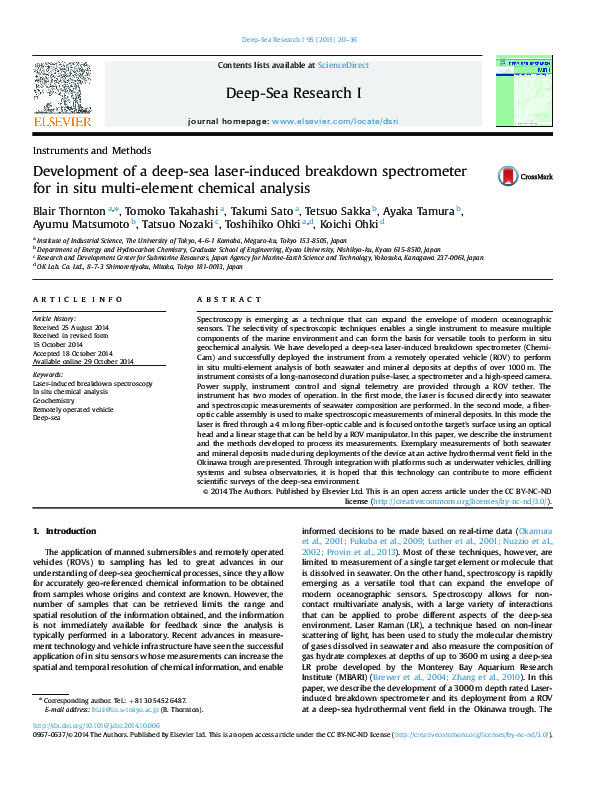 (PDF) Development of a deep-sea laser-induced breakdown spectrometer ...