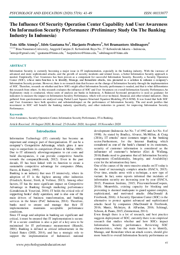 (PDF) The Influence Of Security Operation Center Capability And User ...