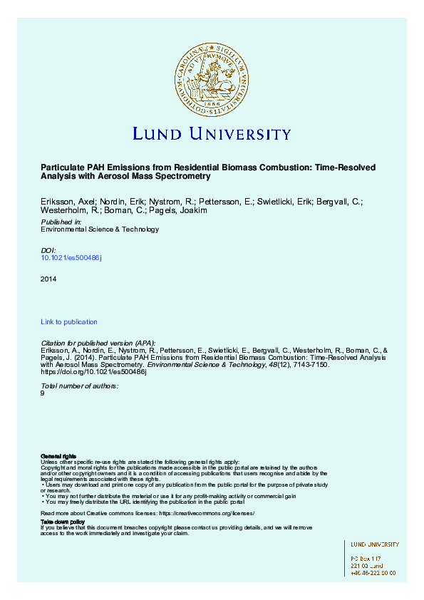 (PDF) Particulate PAH Emissions from Residential Biomass Combustion ...