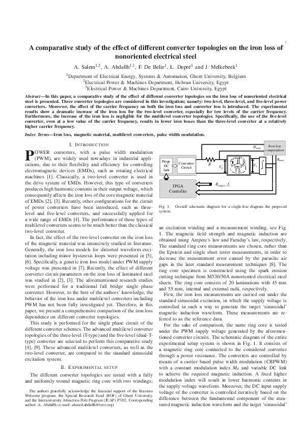 (PDF) A Comparative Study of the Effect of Different Converter Topologies on the Iron Loss of ...
