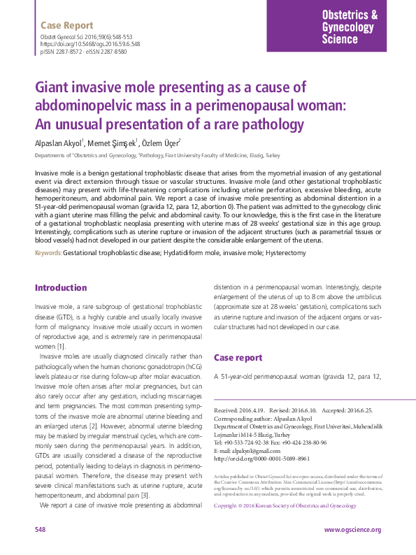 (PDF) Giant invasive mole presenting as a cause of abdominopelvic mass ...