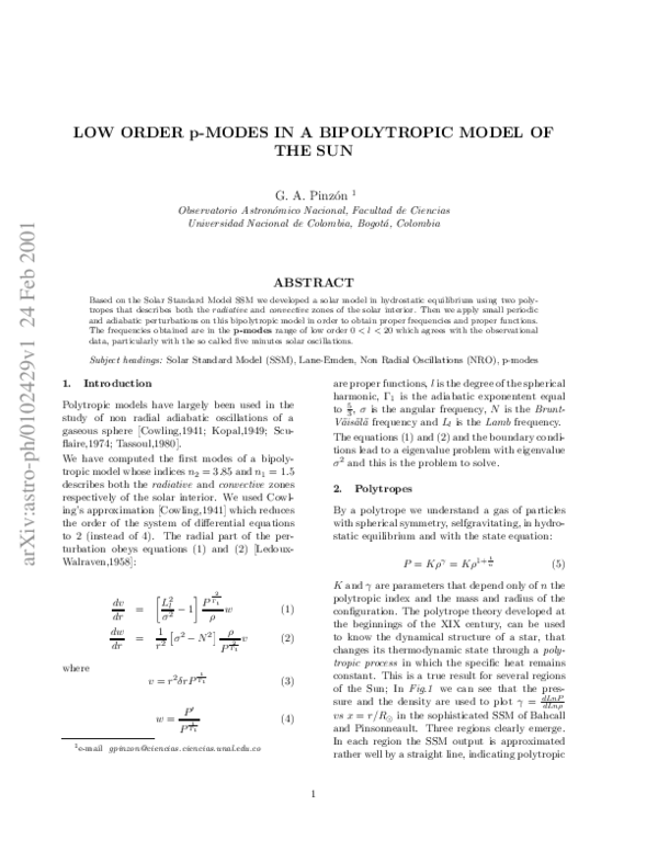 Low order p-modes in a bipolytropic model of the Sun
