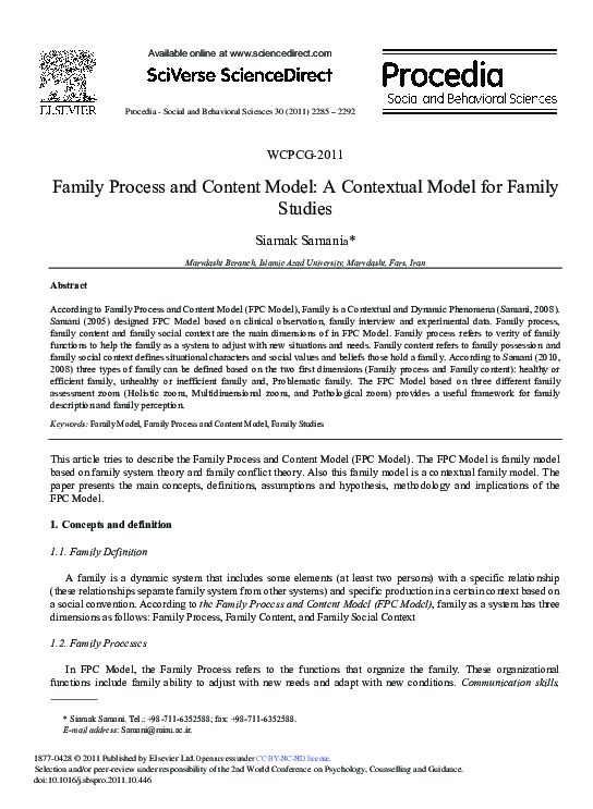 (PDF) Contextual Dynamics in Family Studies
