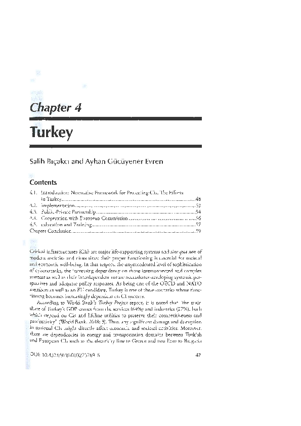 (PDF) Turkey's Framework for Protecting Critical Infrastructure