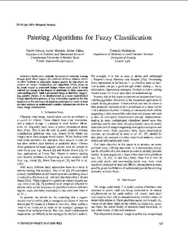 (PDF) Fuzzy Classification via Painting Algorithms
