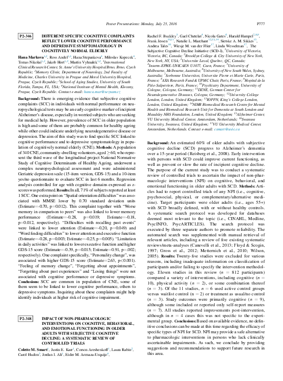 (PDF) Impact of Non-Pharmacologic Interventions on Cognitive, Behavioral, and Emotional ...