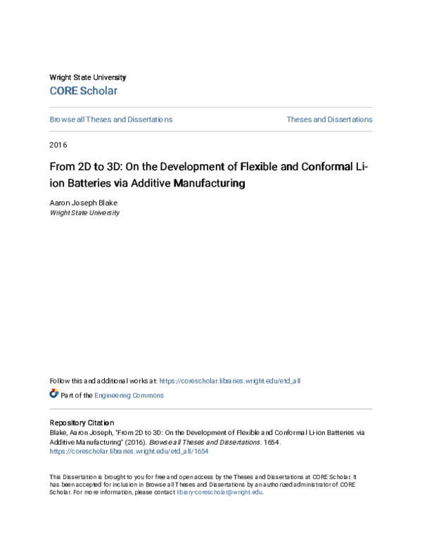 (PDF) From 2D to 3D: On the Development of Flexible and Conformal Li ...