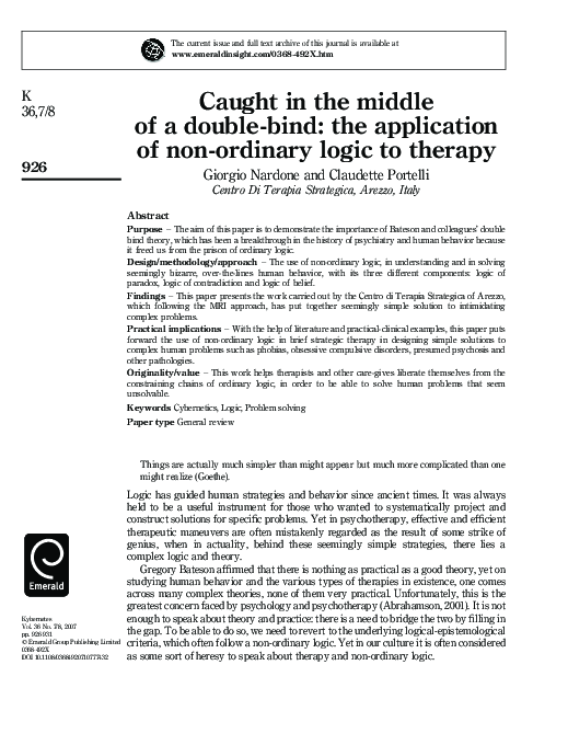 (PDF) Caught in the middle of a double-bind: the application of non ...