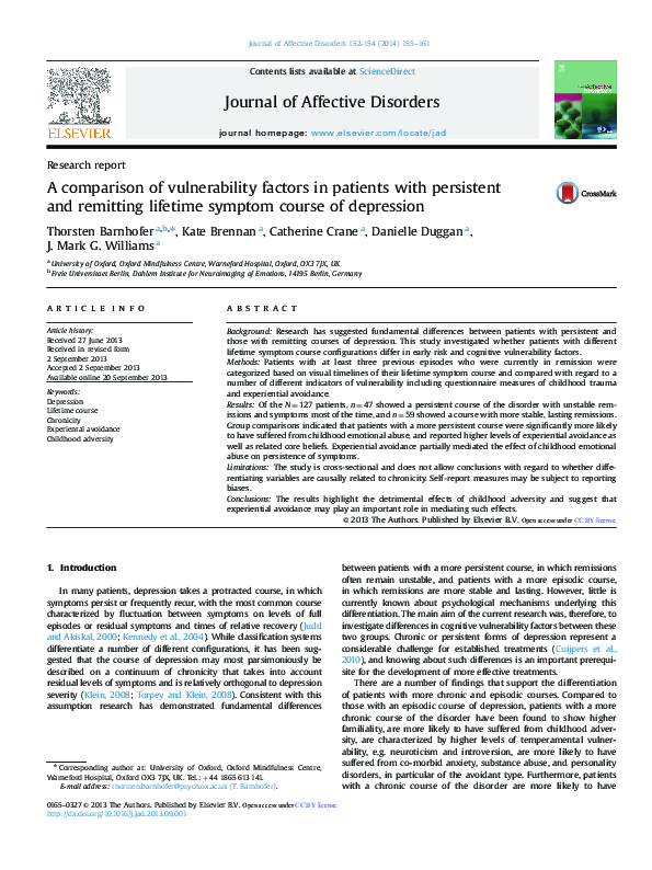 (PDF) A comparison of vulnerability factors in patients with persistent ...