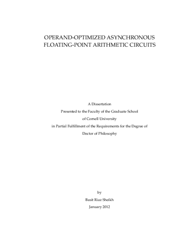Pdf Operand Optimized Asynchronous Floating Point Arithmetic Circuits Basit Riaz Sheikh