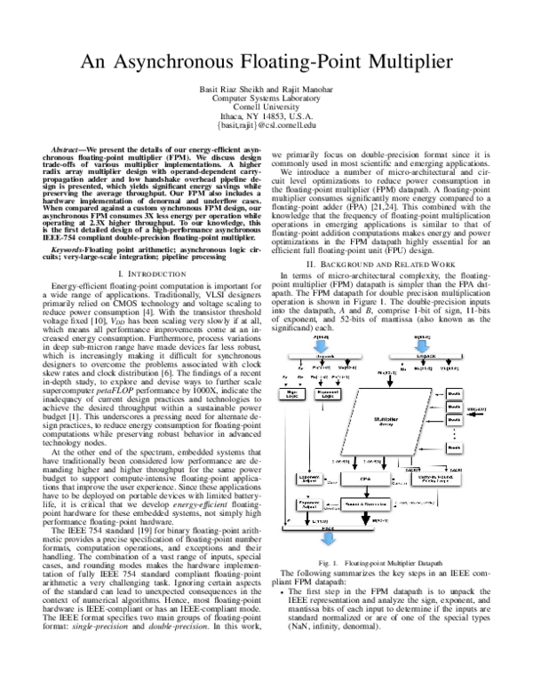 (PDF) An Asynchronous Floating-Point Multiplier