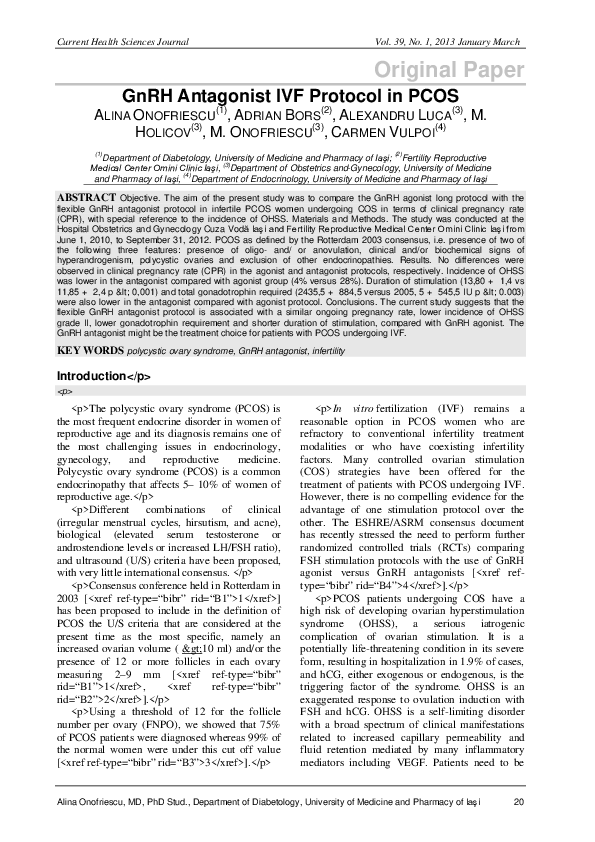(PDF) GnRH Antagonist IVF Protocol in PCOS