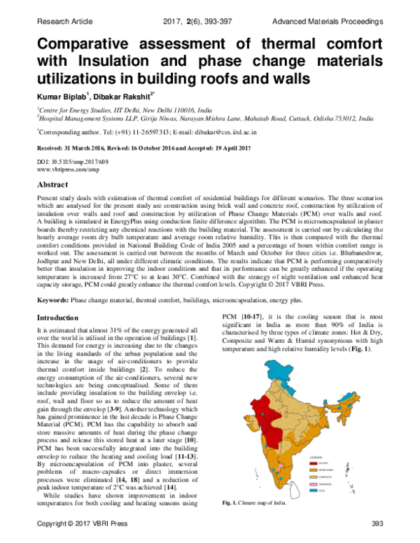 (PDF) Comparative assessment of thermal comfort with Insulation and ...