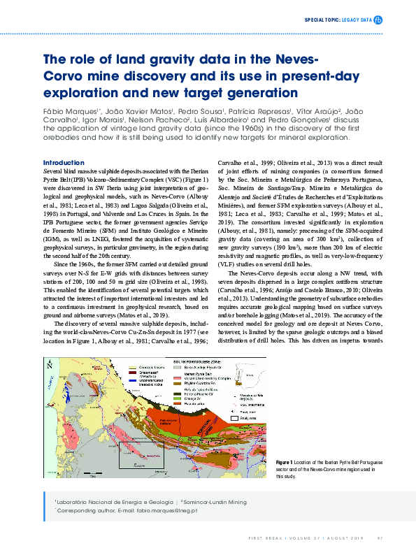 (PDF) The role of land gravity data in the Neves-Corvo mine discovery ...