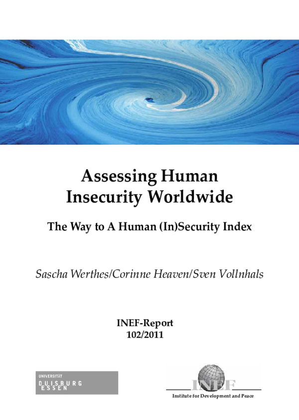 (PDF) Assessing Human Insecurity Worldwide: The Way to A Human (In ...