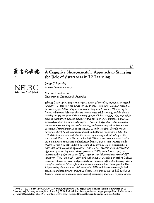 (PDF) A Cognitive Neuroscientific Approach to Studying the Role of ...