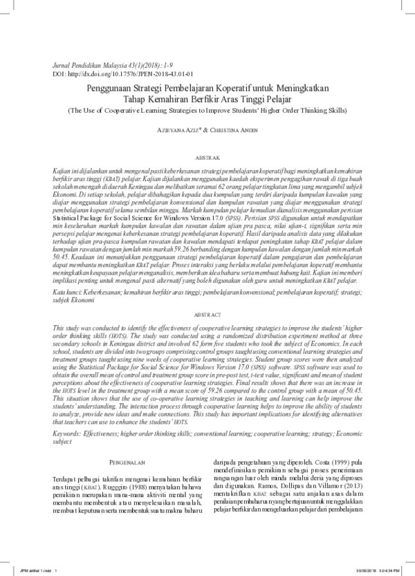 (PDF) Penggunaan Strategi Pembelajaran Koperatif untuk Meningkatkan ...