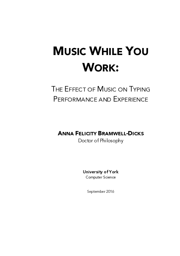 (PDF) Music while you work: the effect of music on typing performance ...