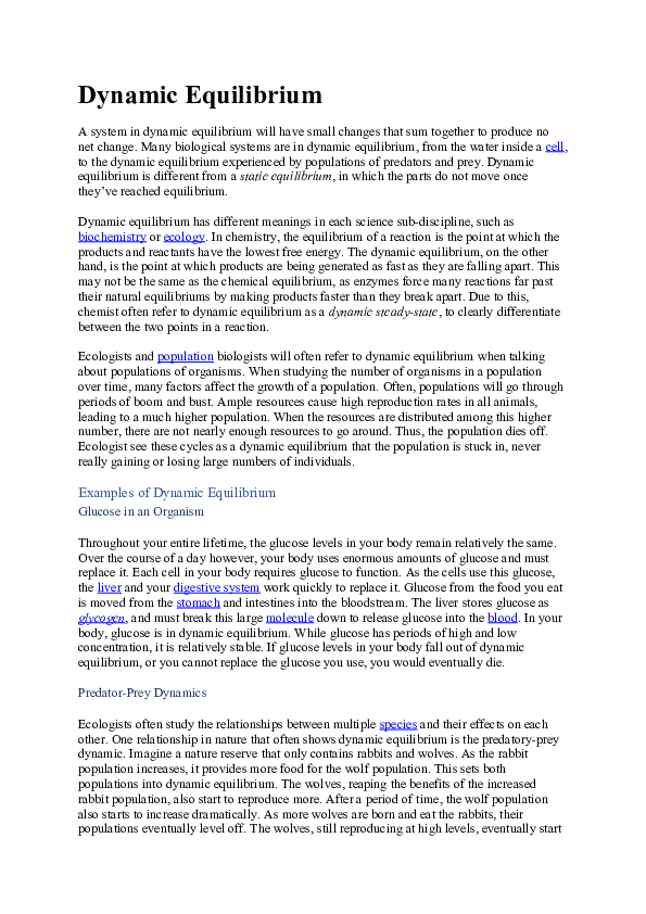 (DOC) Dynamic Equilibrium
