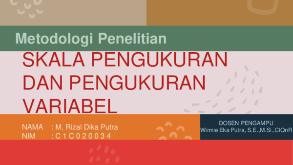 (PDF) PPT Skala Pengukuran dan Pengukuran Variabel