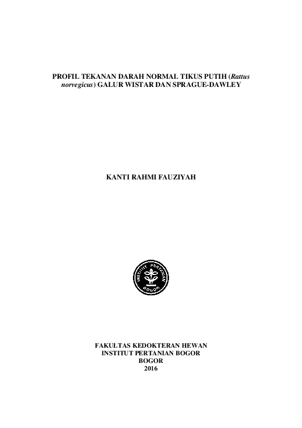 (PDF) Profil Tekanan Darah Normal Tikus Putih (Rattus norvegicus) Galur ...