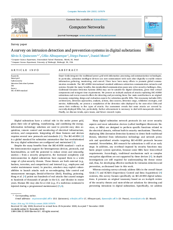 Pdf A Survey On Intrusion Detection And Prevention Systems In Digital