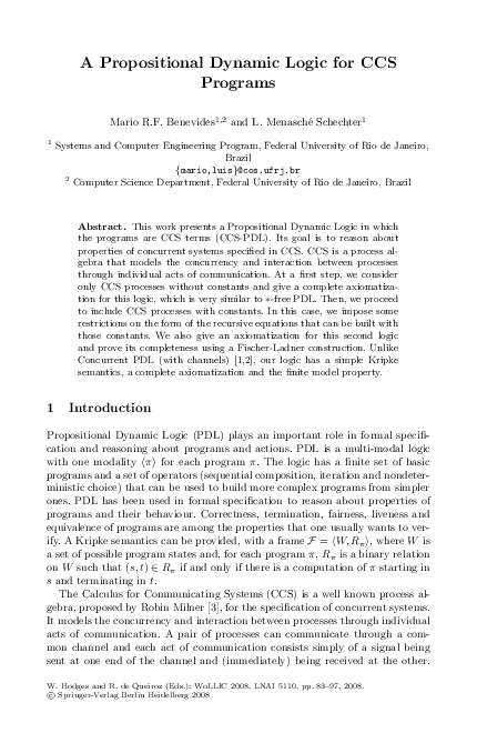 Pdf Ccs Based Propositional Dynamic Logic 