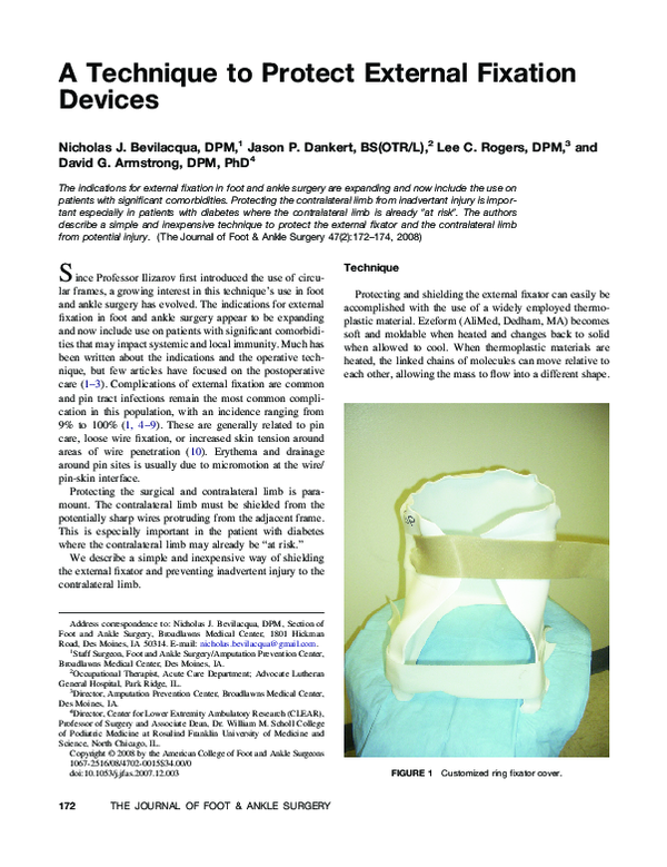 (PDF) A Technique to Protect External Fixation Devices | Nicholas ...