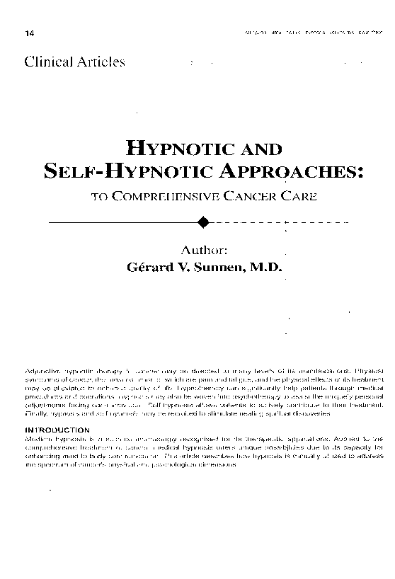 (PDF) Hypnotic and Self-Hypnotic Approaches