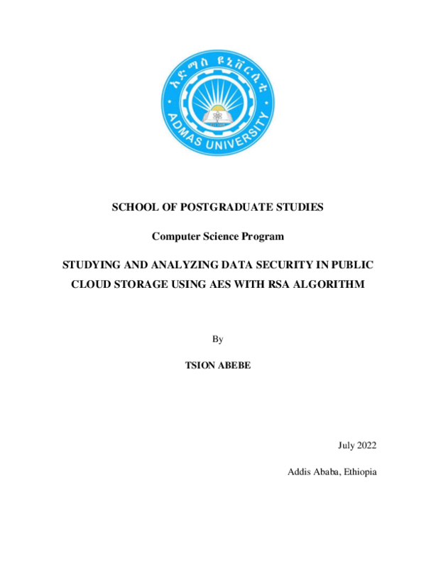 (PDF) STUDYING AND ANALYZING DATA SECURITY IN PUBLIC CLOUD STORAGE USING AES WITH RSA ALGORITHM