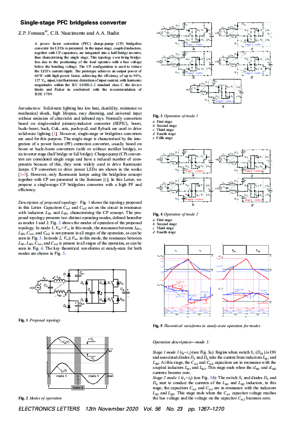 (PDF) Single‐stage PFC bridgeless converter