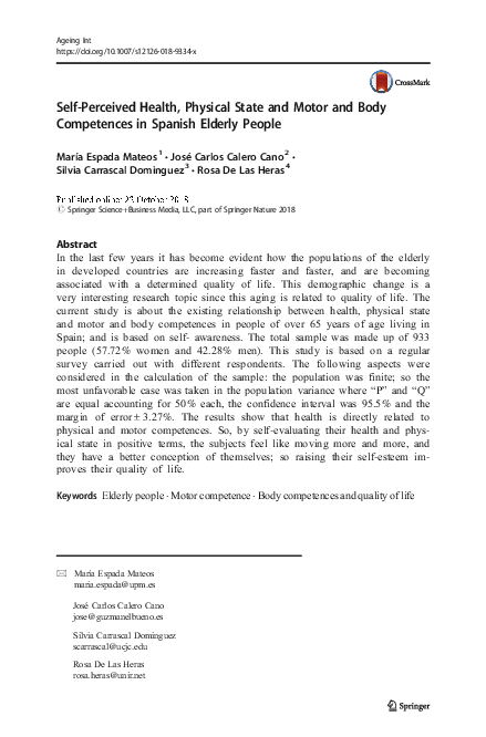(PDF) Self-Perceived Health, Physical State and Motor and Body ...