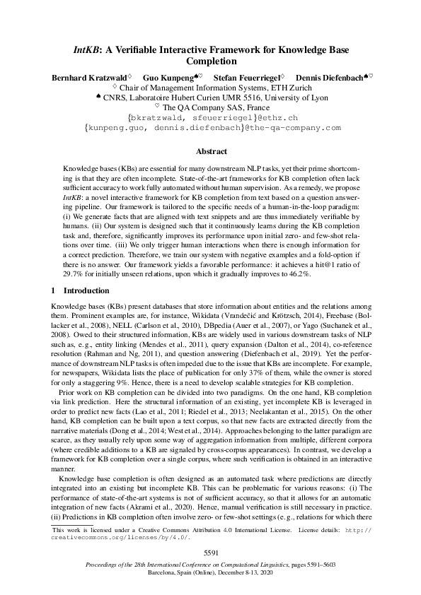 (PDF) IntKB: A Verifiable Interactive Framework for Knowledge Base ...