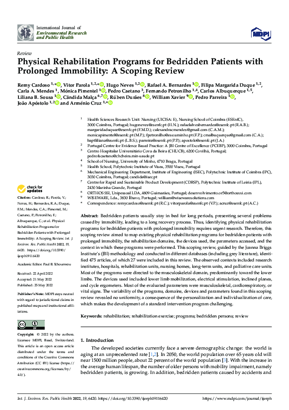 (PDF) Physical Rehabilitation Programs for Bedridden Patients with ...